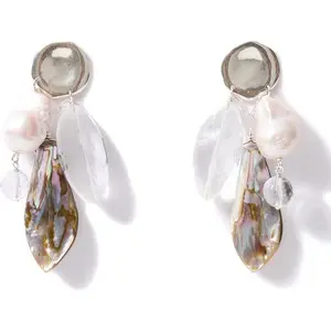 Chan Luu Shore Charm Drop Earrings With Quartz, And Freshwater Pearls