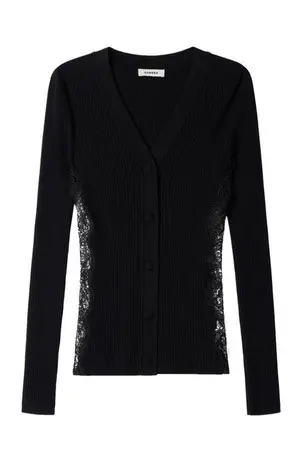 Sandro Cardigan With Lace Panel