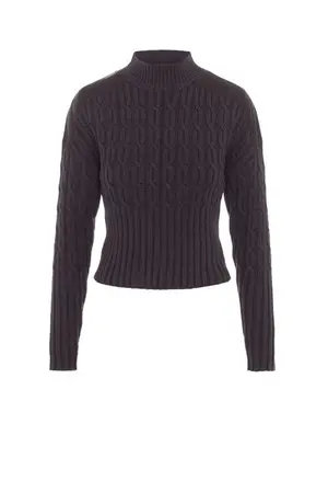 VERSATILE Dolman Leather Combo Sweater - Dark Wine