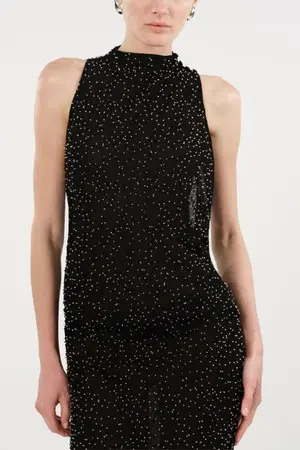 NOCTURNE Stone-embellished Maxi Dress