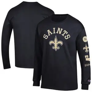 Champion New Orleans Saints Seal Long Sleeve T-shirt - Black