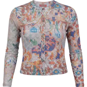 QEW Printed Pique Cardigan - Multi Color