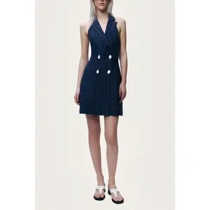 NOCTURNE Double-breasted Halter Neck Mini Dress - Multi-colored