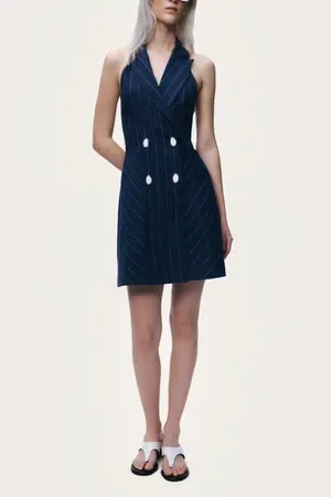 NOCTURNE Double-breasted Halter Neck Mini Dress