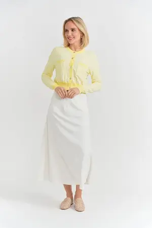 ASPECT Flare Side Pocket Zip Front Midi Skirt - Black