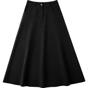 ASPECT Flare Side Pocket Zip Front Midi Skirt