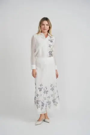COCO DE LA MOUR Floral Printed Long Sleeve Blouse