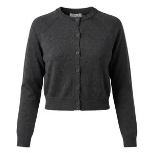 E.U.X. EXCLUSIVE Shimmer Knit Cropped Cardigan - Black