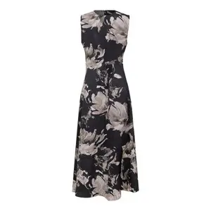FAVES Satin Floral Jumper - Black/ash