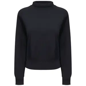 VIVID Raglan Mock Neck Viscose Nylon Knit Sweater - Black