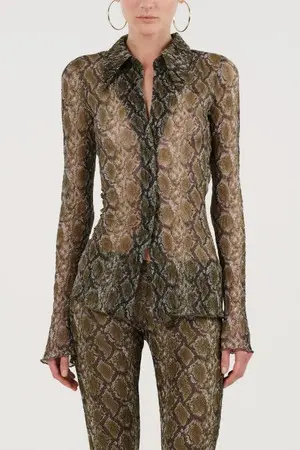 NOCTURNE Snake Print Shirt - Multi-colored