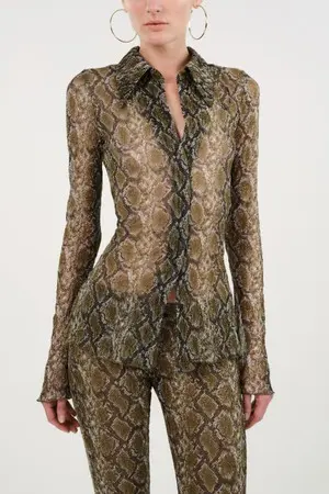NOCTURNE Snake Print Shirt