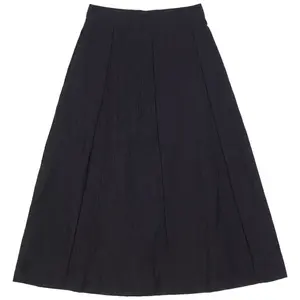 NONI DAILY Crinkle Cotton Three-panel Midi Skirt - Black