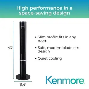 KENMORE 43 Inch Bladeless Slim Tower Fan