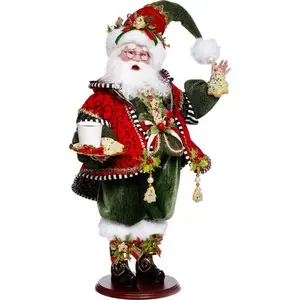 MARK ROBERTS Cookies And Milk Santa - Red