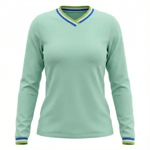 SPADES Ribbed V-neck Long Sleeve Tee - Ice