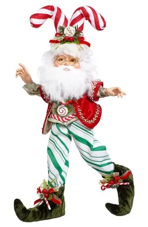 MARK ROBERTS North Pole Candy Cane Elf - Red