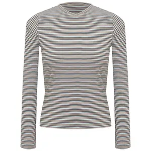 DOT Name' Striped Long Sleeve Dolman V-neck Tee - Espresso