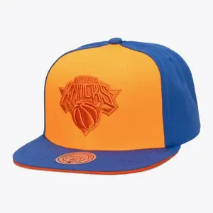 Mitchell & Ness Blue New York Knicks Color Pop Snapback Hat - Orange