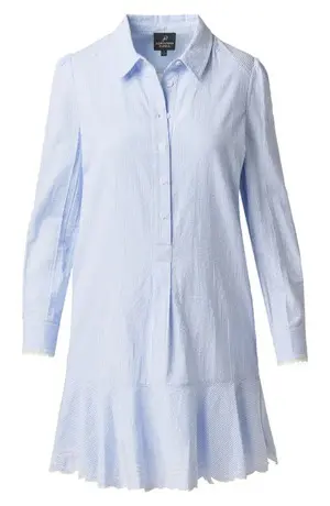 Adrianna Papell Hailey Stripe Button-up Shift Shirtdress