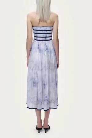 NOCTURNE Bow Detail Strapless Midi Dress