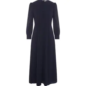 MILAN ITALY Linen-look Midi Dress - Navy