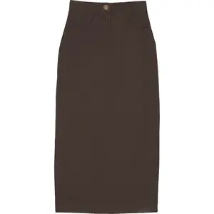 ULLA MAXI ULLA MAXI Straight Cotton Skirt Brown