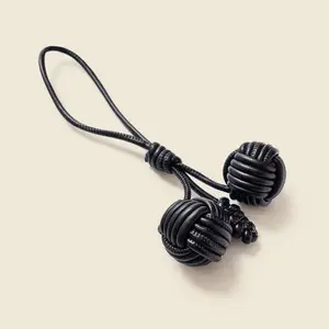 CASUPO Vegan Leather Tassel Bag Charm - Black
