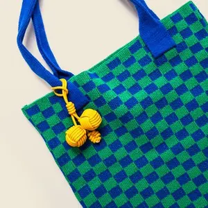 CASUPO Vegan Leather Monkey Fist Tassel Bag Charm - Yellow