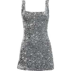 Princess Polly Miss Me Sequin Sleeveless Minidress - Silver
