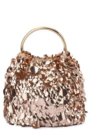 OLGA BERG Vera Sequin Top Handle Bag - Blush