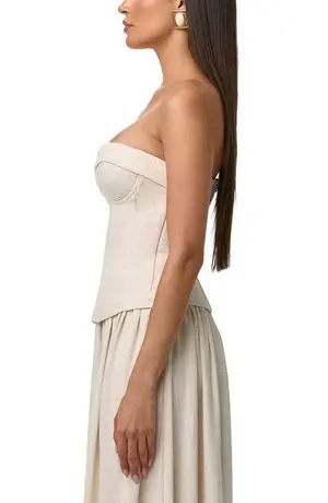 Naked Wardrobe Strapless Suiting Bustier Top