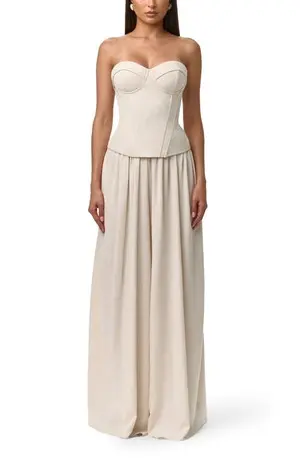 Naked Wardrobe Strapless Suiting Bustier Top