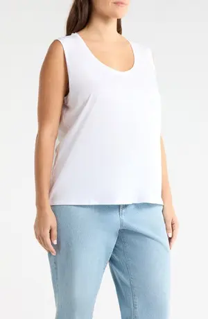 Eileen Fisher Scoop Neck Organic Cotton Tank