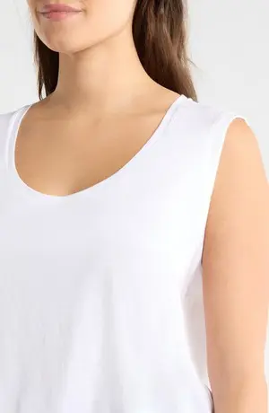 Eileen Fisher Scoop Neck Organic Cotton Tank