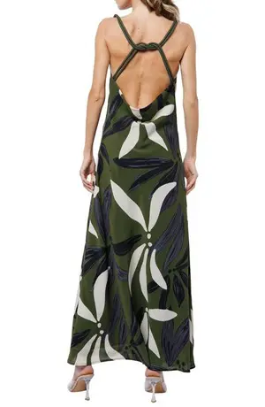 CIEBON Charisse Abstract Floral Print Maxi Dress