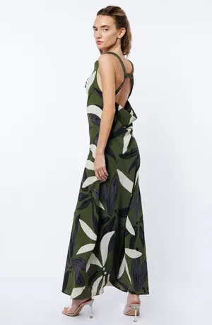 CIEBON Charisse Abstract Floral Print Maxi Dress