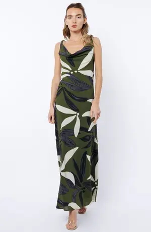 CIEBON Charisse Abstract Floral Print Maxi Dress