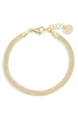 THE SIS KISS Skinny Herringbone Chain Bracelet - Gold
