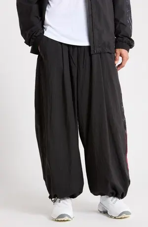 Y3 Gradient 3-stripes Wide Leg Taffeta Pants - Black