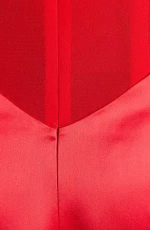 Alexander McQueen Rosette Sleeve Satin Cocktail Dress