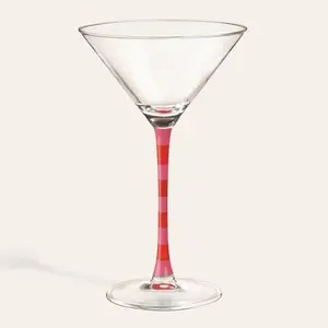 ZSA ZSA ZSU Loess Hand Painted Glass Martini Glass 8 Oz - Clear