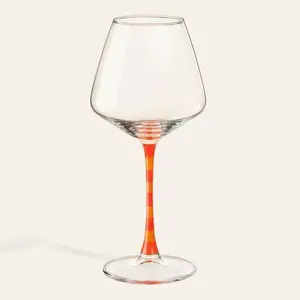 ZSA ZSA ZSU Loess Hand Painted Glass White Wine Glass 15 Oz - Clear