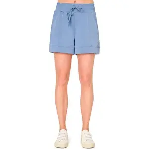GIBSONLOOK Cloud Scuba Drawstring Shorts - Denim