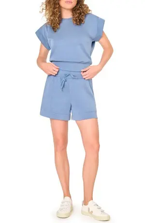 GIBSONLOOK Cloud Scuba Drawstring Shorts - Denim