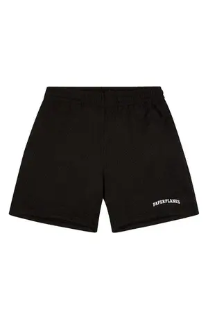 PAPER PLANES Logo Mesh Basketball Shorts - Black