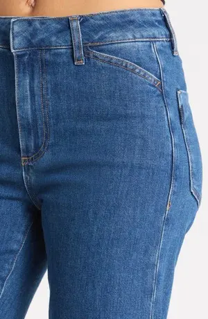 Paige Leenah Curved Pocket High Waist Wide Leg Jeans - Glendora