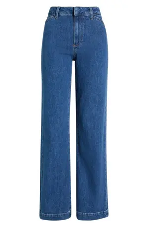 Paige Leenah Curved Pocket High Waist Wide Leg Jeans - Glendora