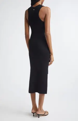 TOCCIN Piper Tie Front Midi Dress - Jet