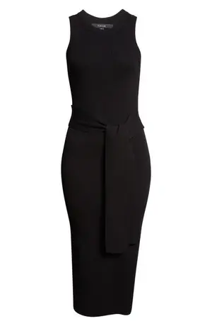 TOCCIN Piper Tie Front Midi Dress - Jet